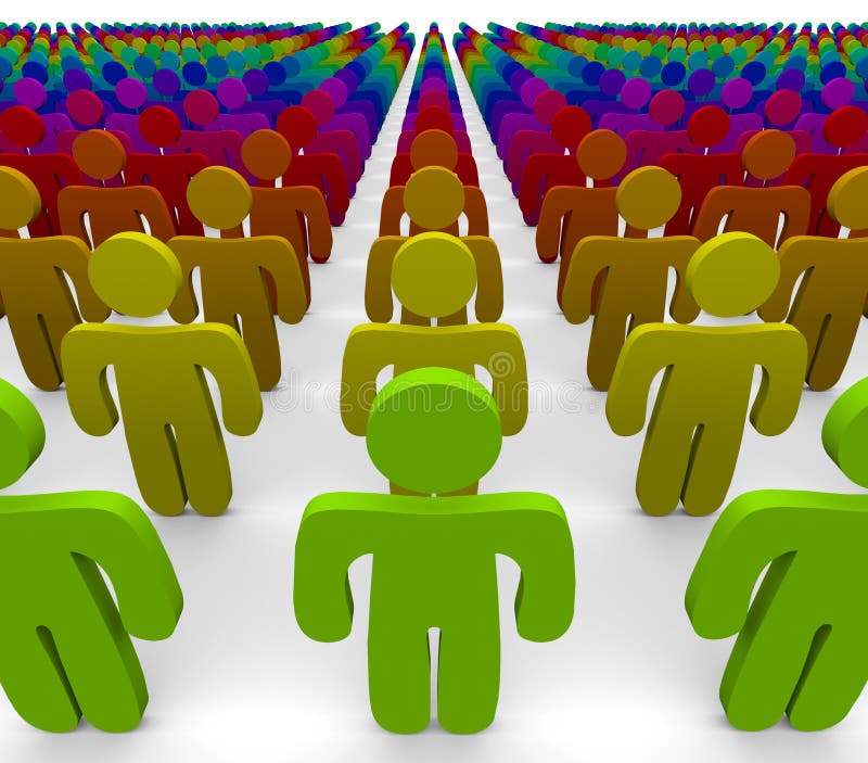 Rainbow Colors - Diverse Group of People Stock Illustration ...