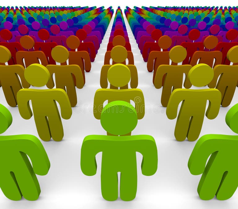 Rainbow Colors - Diverse Group of People Stock Illustration ...