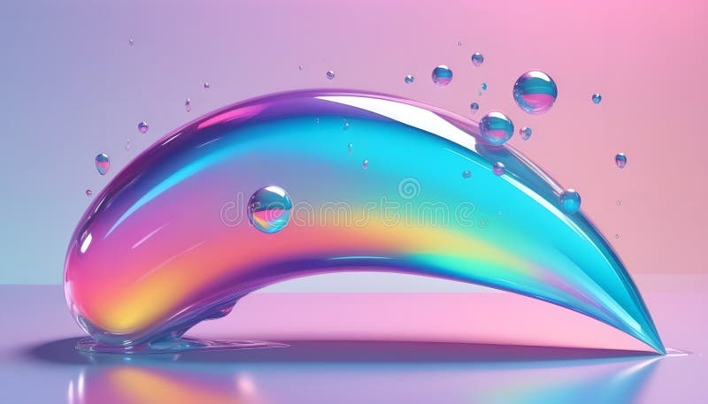 Rainbow Colors Drop Abstract Header Scifi Design, AI Generated Stock ...
