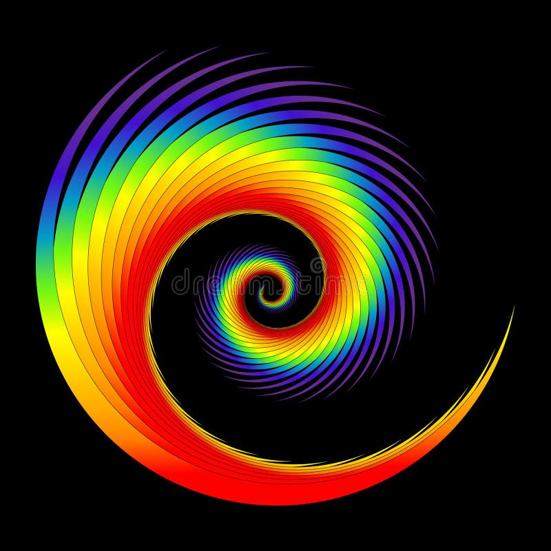 Rainbow Colors and Feathery Spiral Shape Stock Vector - Illustration of ...