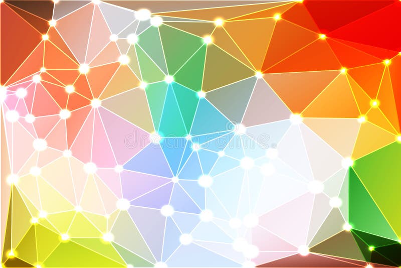 Rainbow Colors Geometric Background with Mesh and Lights Stock ...
