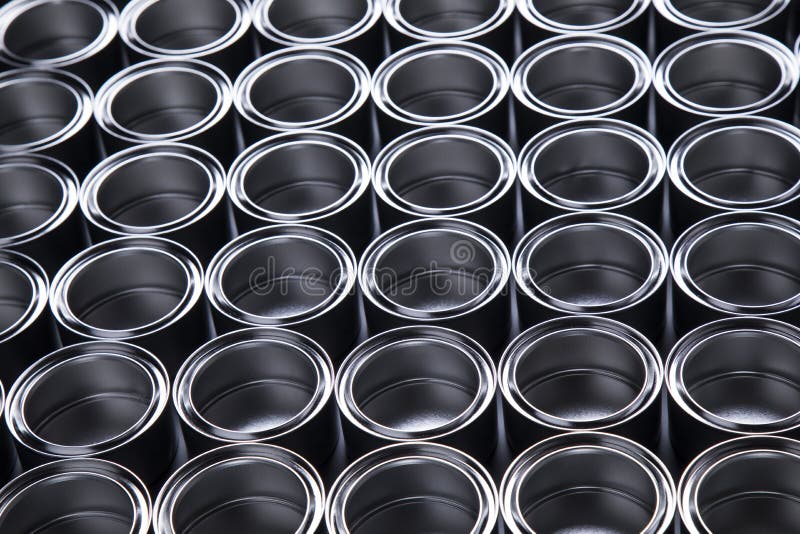 Rainbow Colors, Group of Tin Metal Cans Stock Photo - Image of multi ...