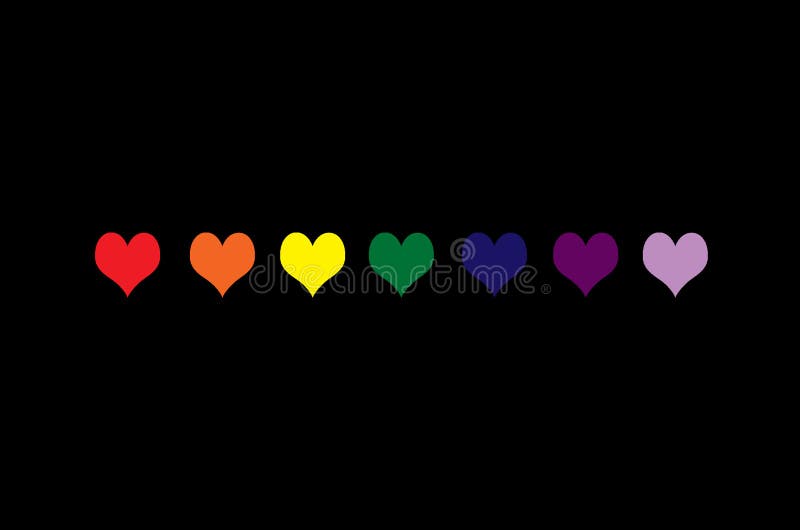 Rainbow Colored Hearts