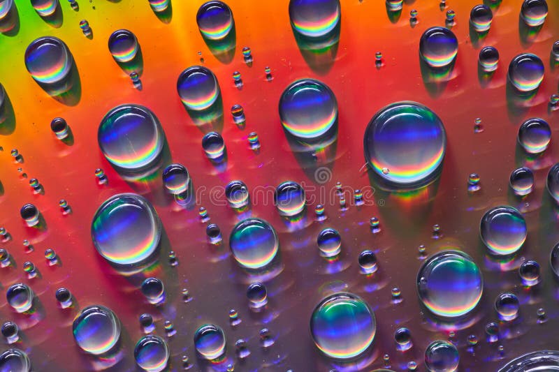 Rainbow of Colors on Metallic Surface and Inside Water Droplets ...