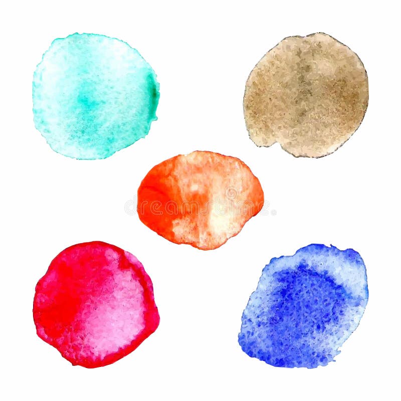 Rainbow Colors Paint Circles, Vector Set Stock Vector - Illustration of ...