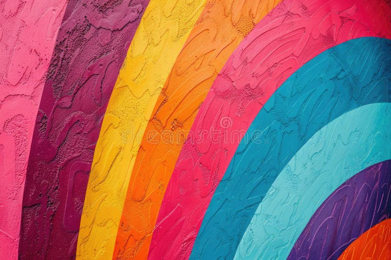 Rainbow of Colors Painted on a Wall AIG51A Stock Photo - Image of ...