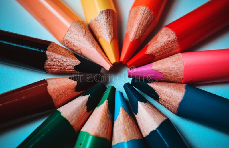 Large Group of Colored Pencils Stock Image - Image of group, colors ...