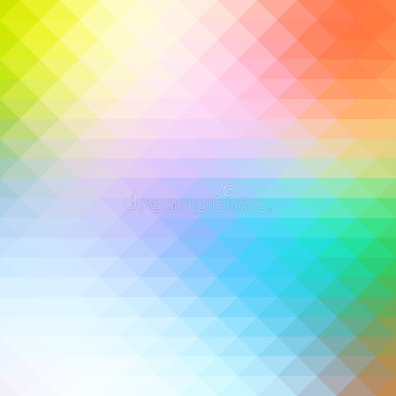 Rainbow Colors Rows of Triangles Background, Square Stock Vector ...