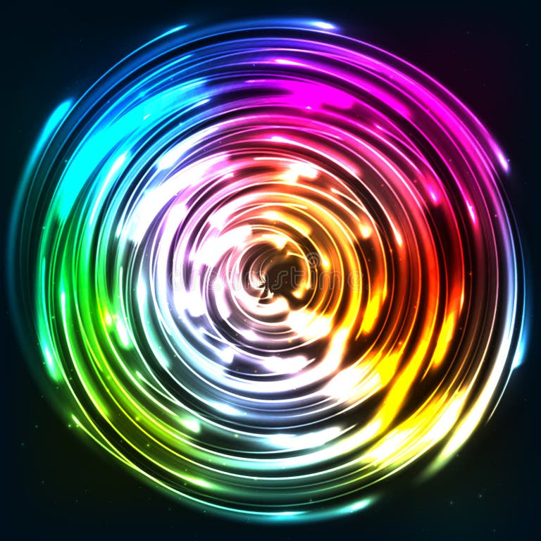Rainbow Colors Shining Neon Lights Disc Stock Vector - Illustration of ...