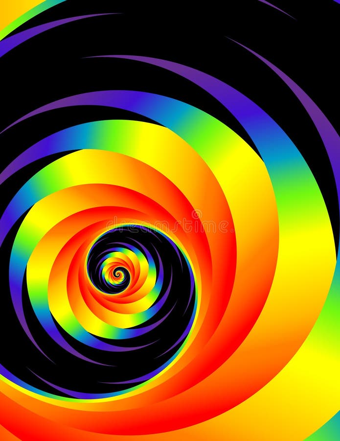 Rainbow Colors and Spiral Pattern Stock Vector - Illustration of ...