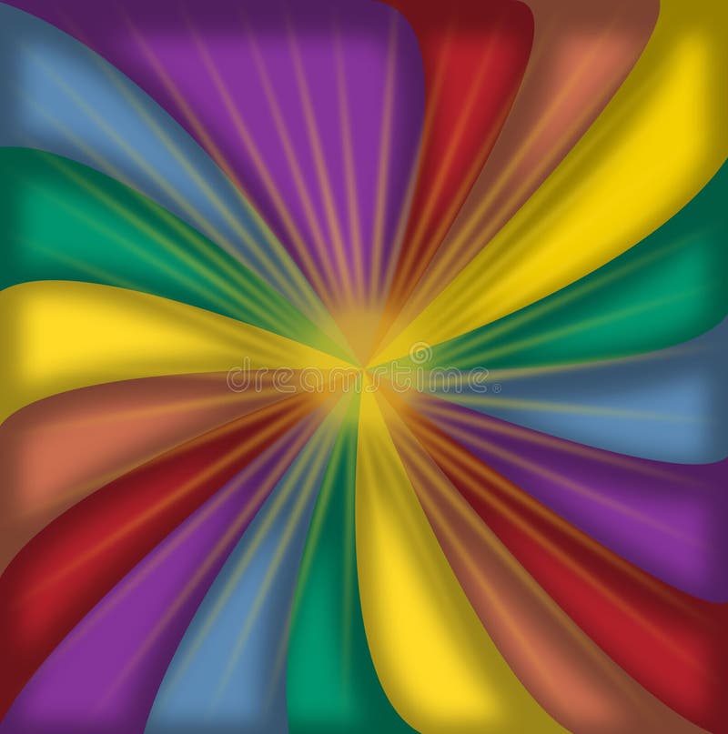 Abstract Background Rainbow Color Rays Twirl Stock Illustration ...