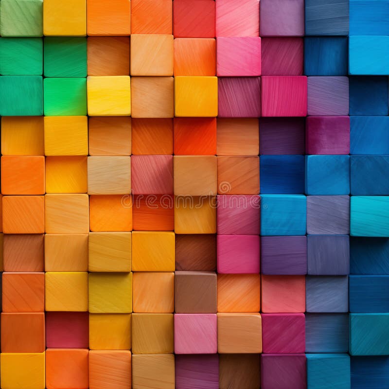 Rainbow Colors Wooden Blocks Stock Photo - Image of background, rainbow ...