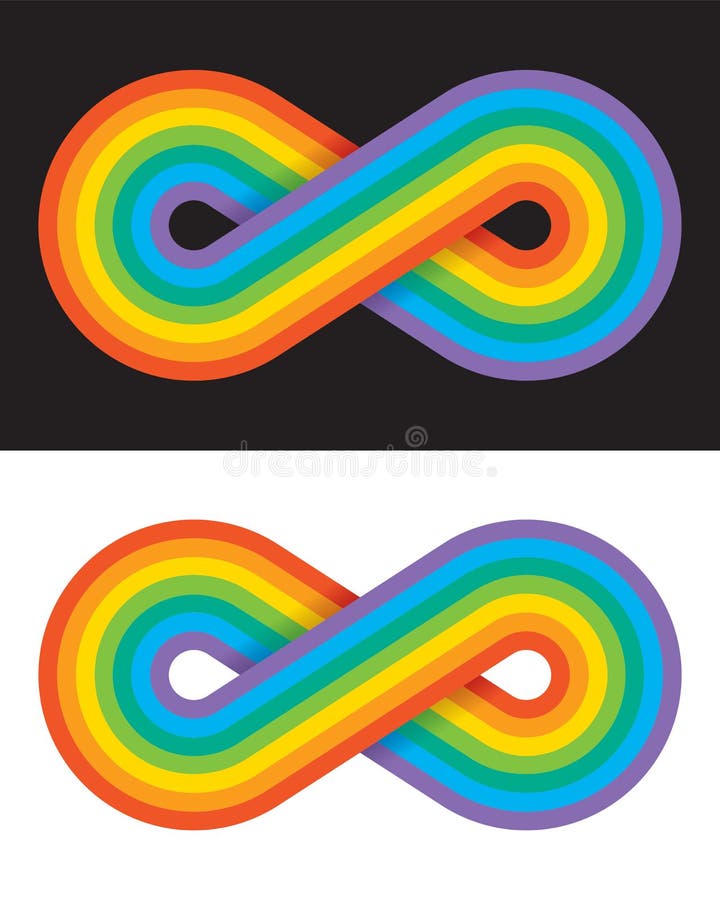 Rainbow Coloured Infinity Symbol. Stock Vector - Illustration of ...