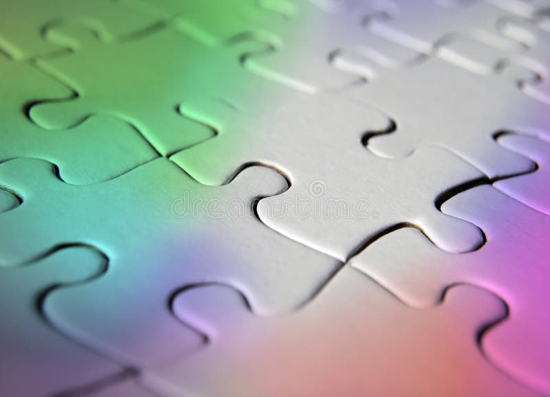 Rainbow Coloured Jigsaw Puzzle Stock Image - Image of assemble, rainbow ...