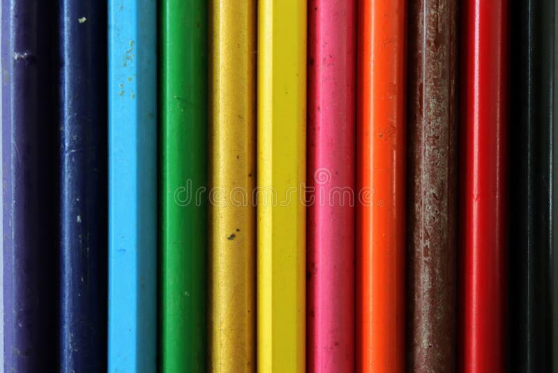 Rainbow Coloured Pattern Using Crayons Stock Photo - Image of white ...