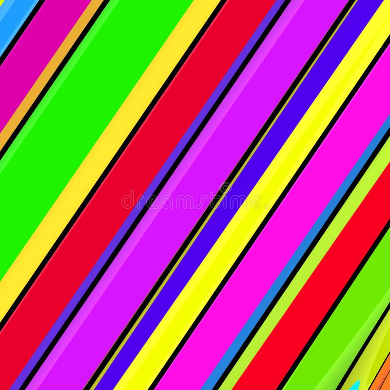 Rainbow Coloured Slanting Stripes Stock Illustration - Illustration of ...