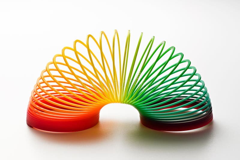 Rainbow Coloured Slinky Toy Editorial Image - Image of expand, spectrum ...