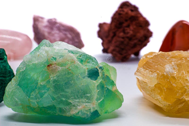 Rainbow Colourful Crystals Arranged in a Circle Isolated on White ...