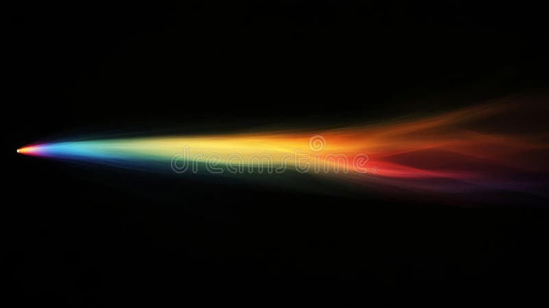 Rainbow Comet Trail Across Dark Night Sky Stock Illustration ...