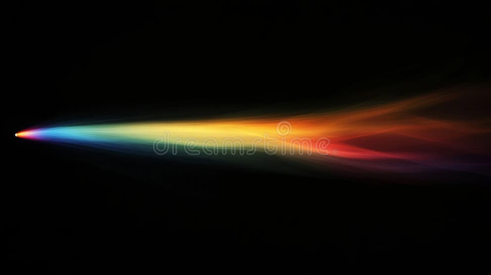Rainbow Comet Trail Across Dark Night Sky Stock Illustration ...