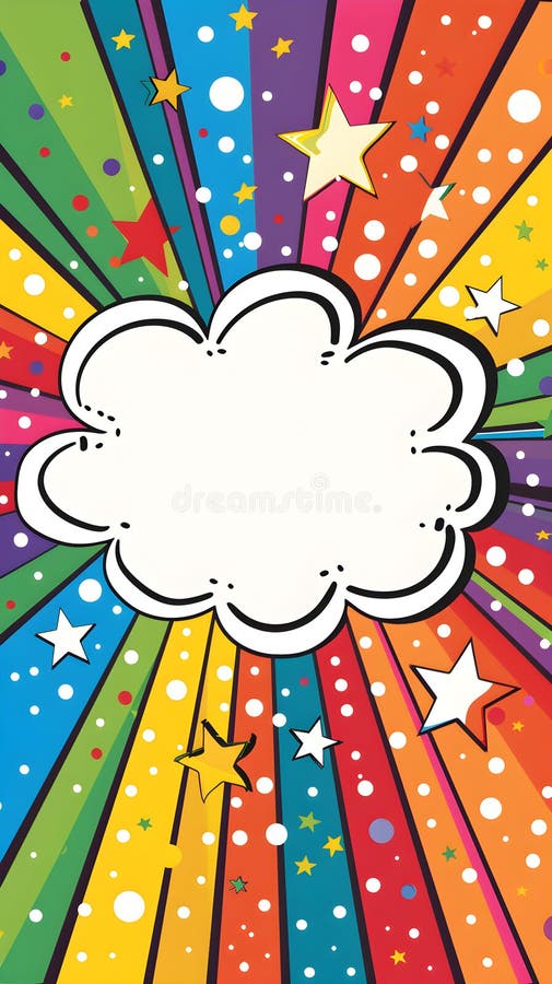 Rainbow Comic Book Speech Bubble Background Stock Illustration ...