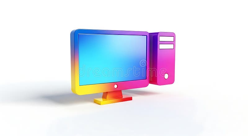 Rainbow Computer Icon stock image. Image of desktop - 388316407