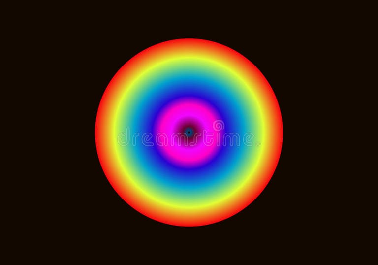 Rainbow Concentric Circles. Rainbow on Black Background Stock Vector ...