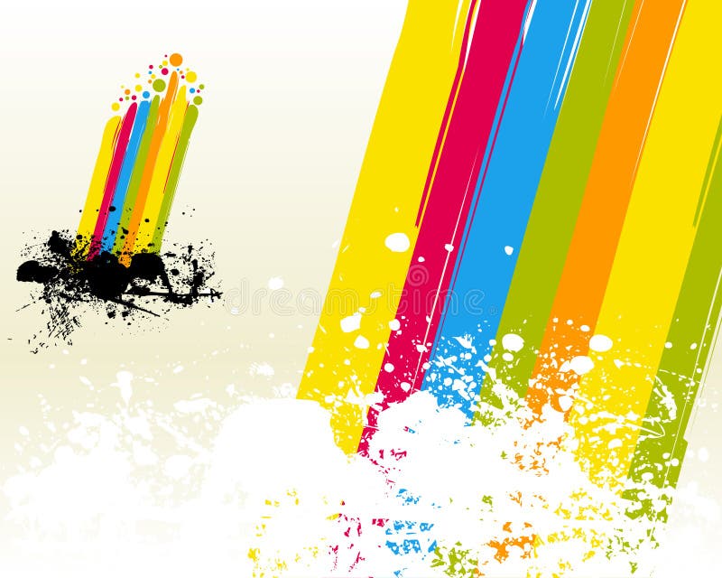 Rainbow wave and circles stock vector. Illustration of grunge - 13761566