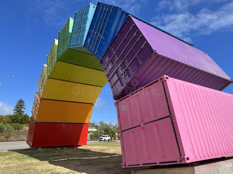 Rainbow Containers editorial photo. Image of landmark - 277324216