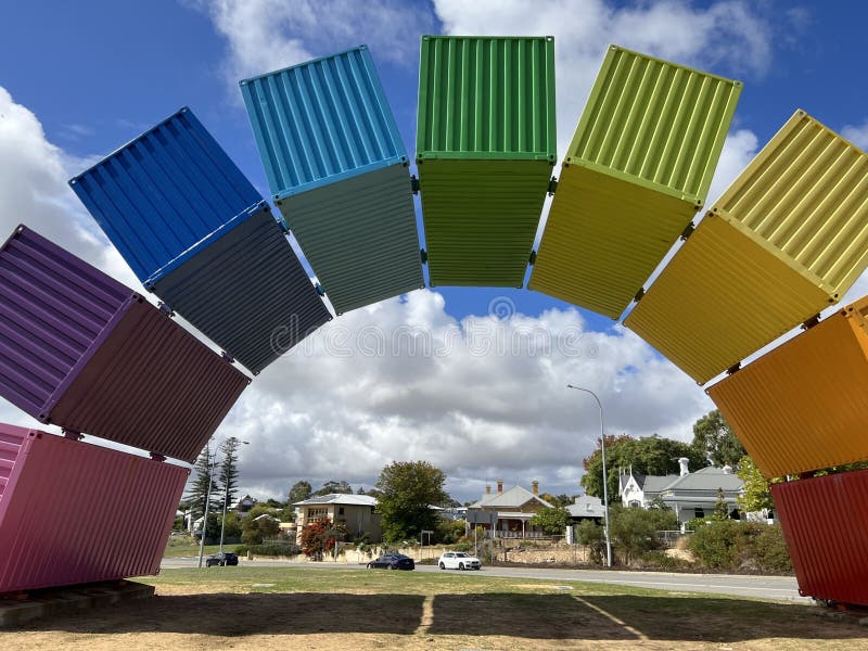 Rainbow Containers editorial photography. Image of structure - 277324247