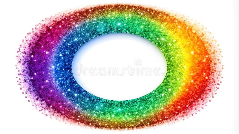 Rainbow Countdown Circle: Glittering Sparkle AI Generated Stock ...
