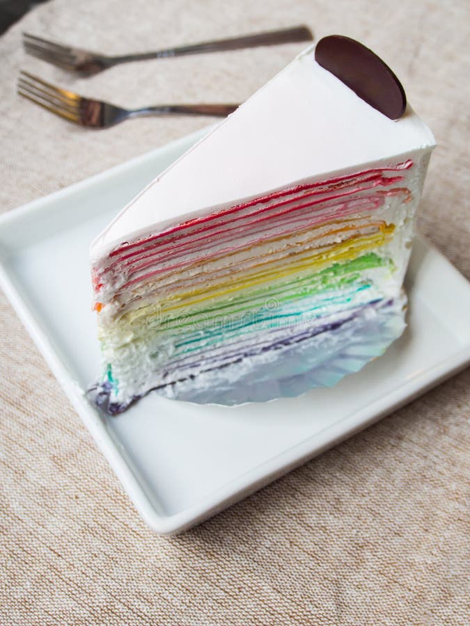 Rainbow Crape cake stock photo. Image of recipe, bakery - 37031682