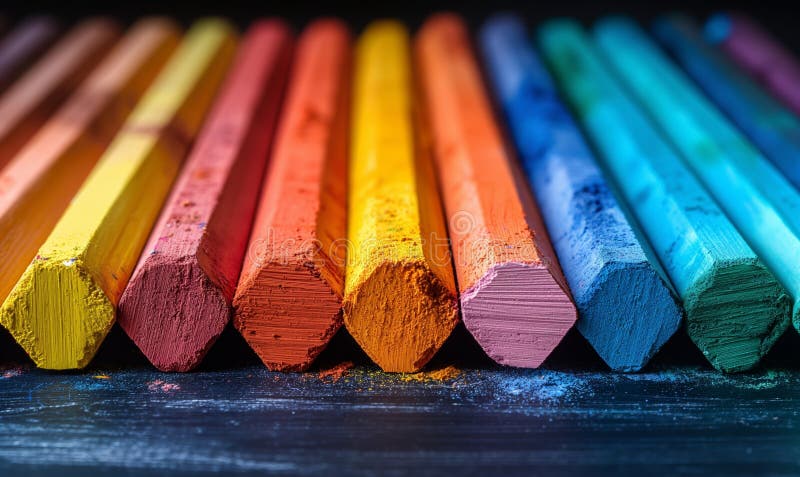 Rainbow crayons close up. stock image. Image of creativity - 317193729