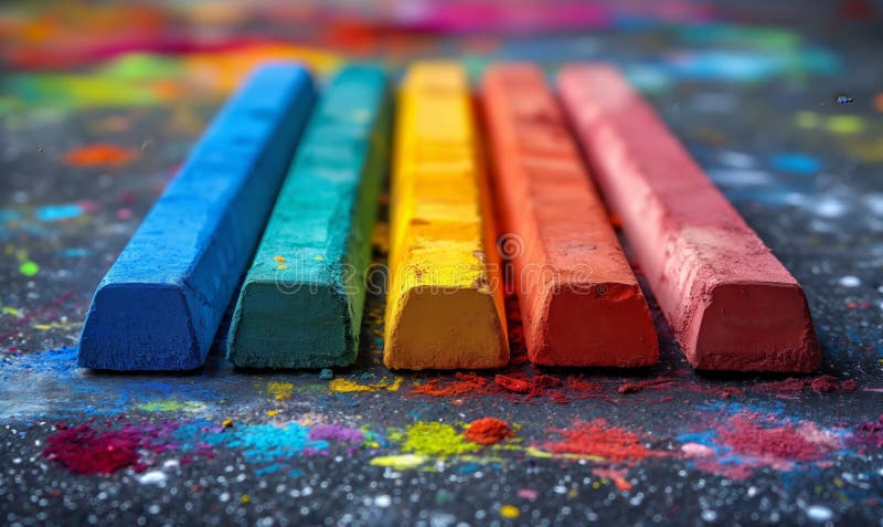 Rainbow crayons close up. stock photo. Image of indigo - 317194242