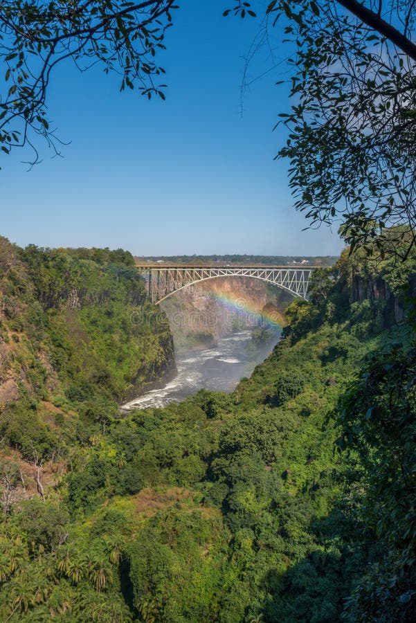Rainbow Crossing Gorge Under Victoria Falls Bridge Stock Image - Image ...
