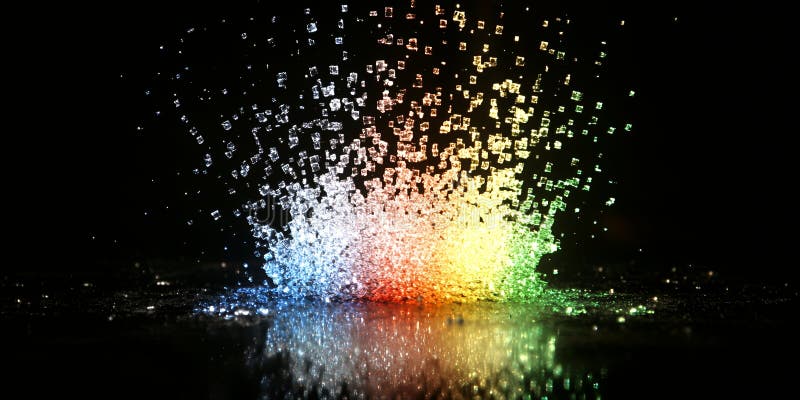 Rainbow Crystal Explosion Abstract Digital Art Background Stock ...