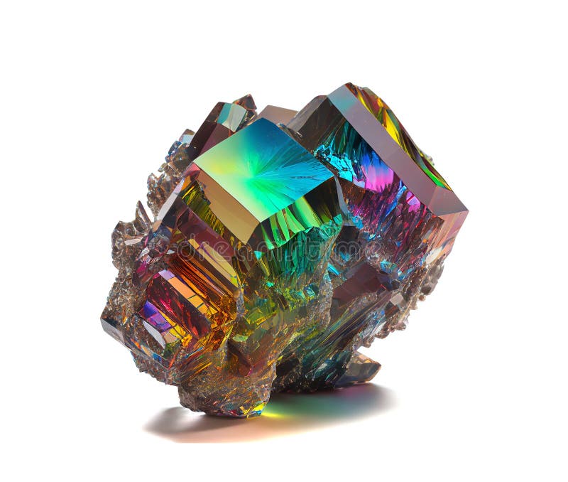 Rainbow Crystal Isolated, Rainbow Gem, Generative Ai Illustration Stock ...