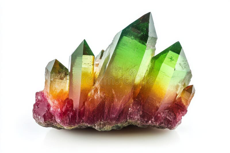 A Rainbow Crystal Isolated on a White Background, a Titanium Color ...