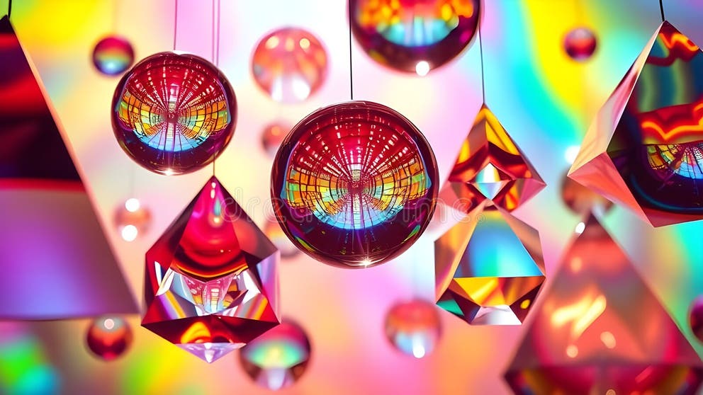 Rainbow Crystal Mobiles Light Diffraction Stock Illustration ...