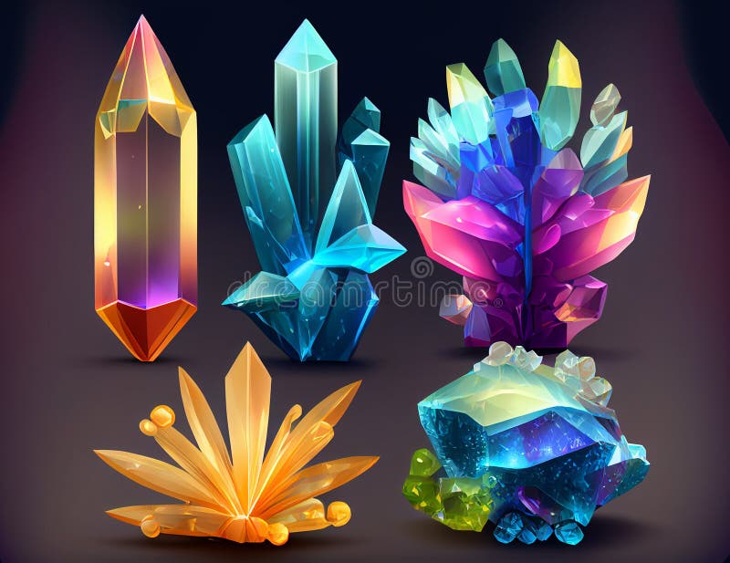 Rainbow Crystal Isolated, Rainbow Gem, Generative Ai Illustration Stock ...