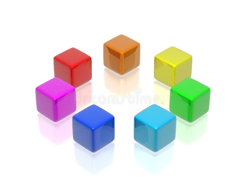 Rainbow cubes stock illustration. Illustration of program - 16772077