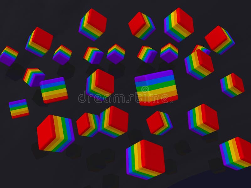 Rainbow cubes stock illustration. Illustration of possibility - 19184314