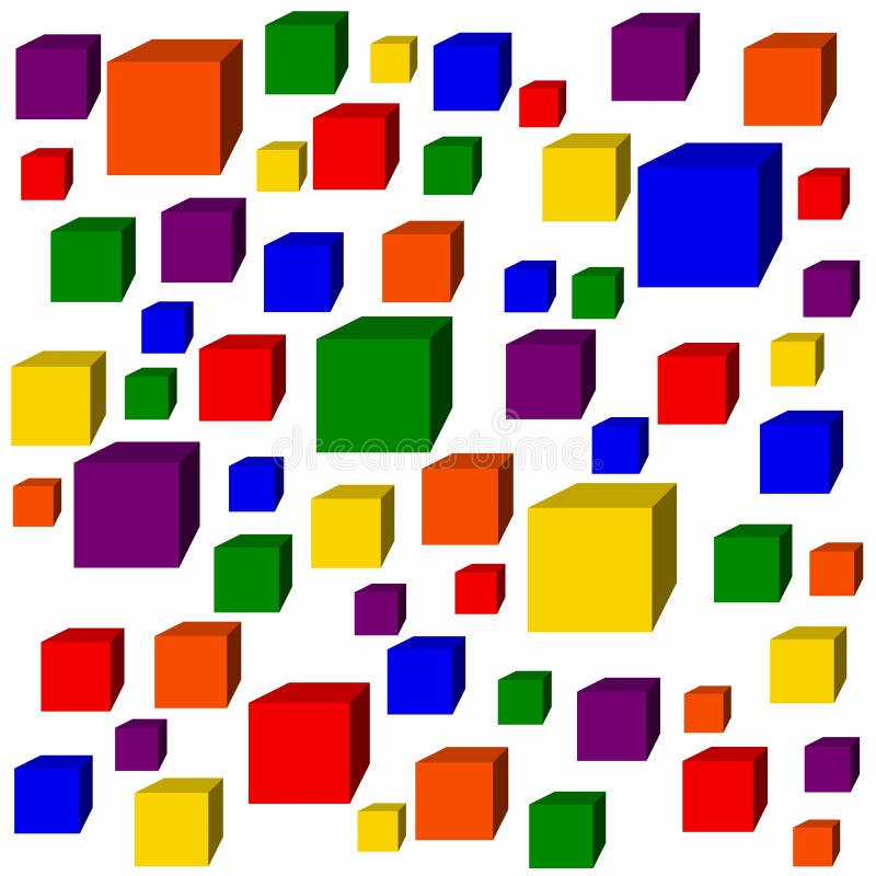 Rainbow Cubes stock illustration. Illustration of texture - 34275907