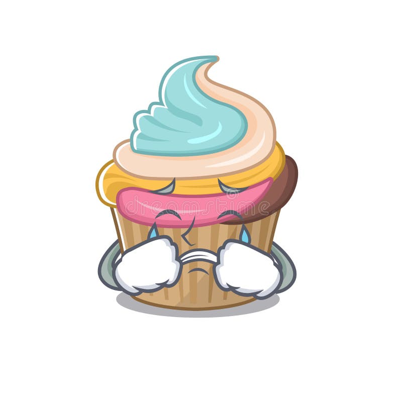 Crying Cupcake Cartoon