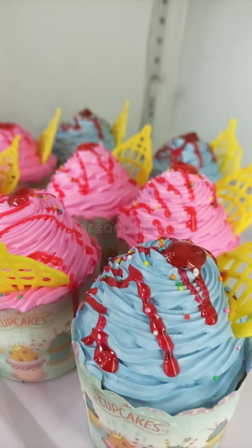 Rainbow Cupcakes are Sweet To Taste Stock Image - Image of dessert ...