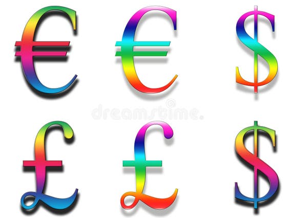 Rainbow Currency Symbols Stock Illustrations – 71 Rainbow Currency ...