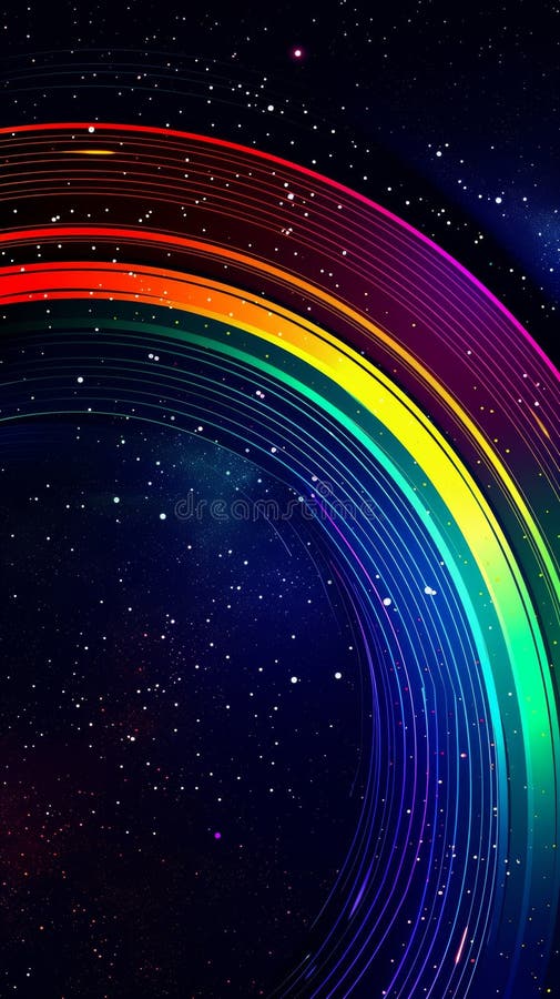Rainbow Curvature in Space Illustration Stock Image - Image of motion ...