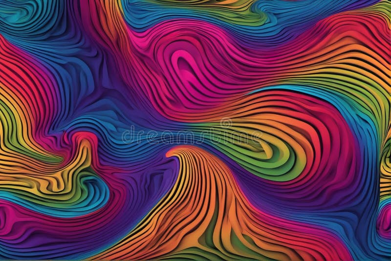 Rainbow Curve Lines Wallpaper Background Stock Illustration ...