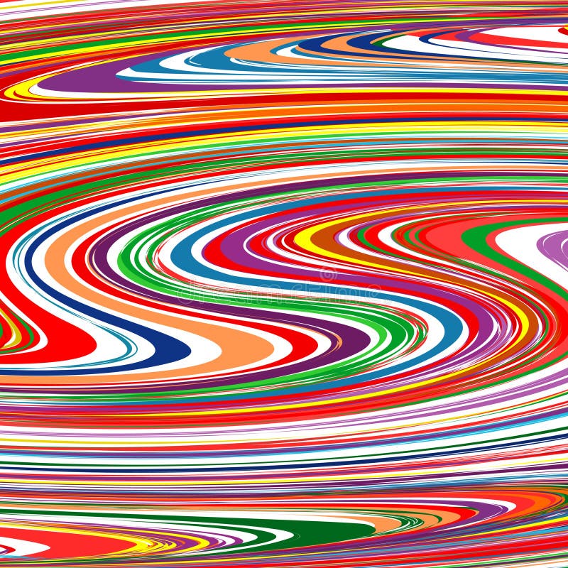 Rainbow Curved Stripes Color Line Art Vector Background Stock Vector ...