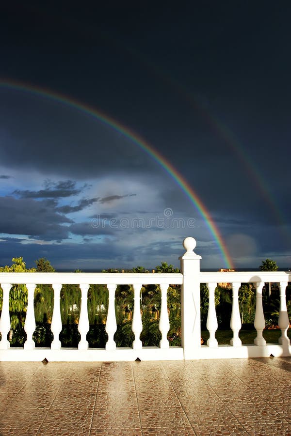 Rainbow and dark sky stock image. Image of colour, colorful - 170879